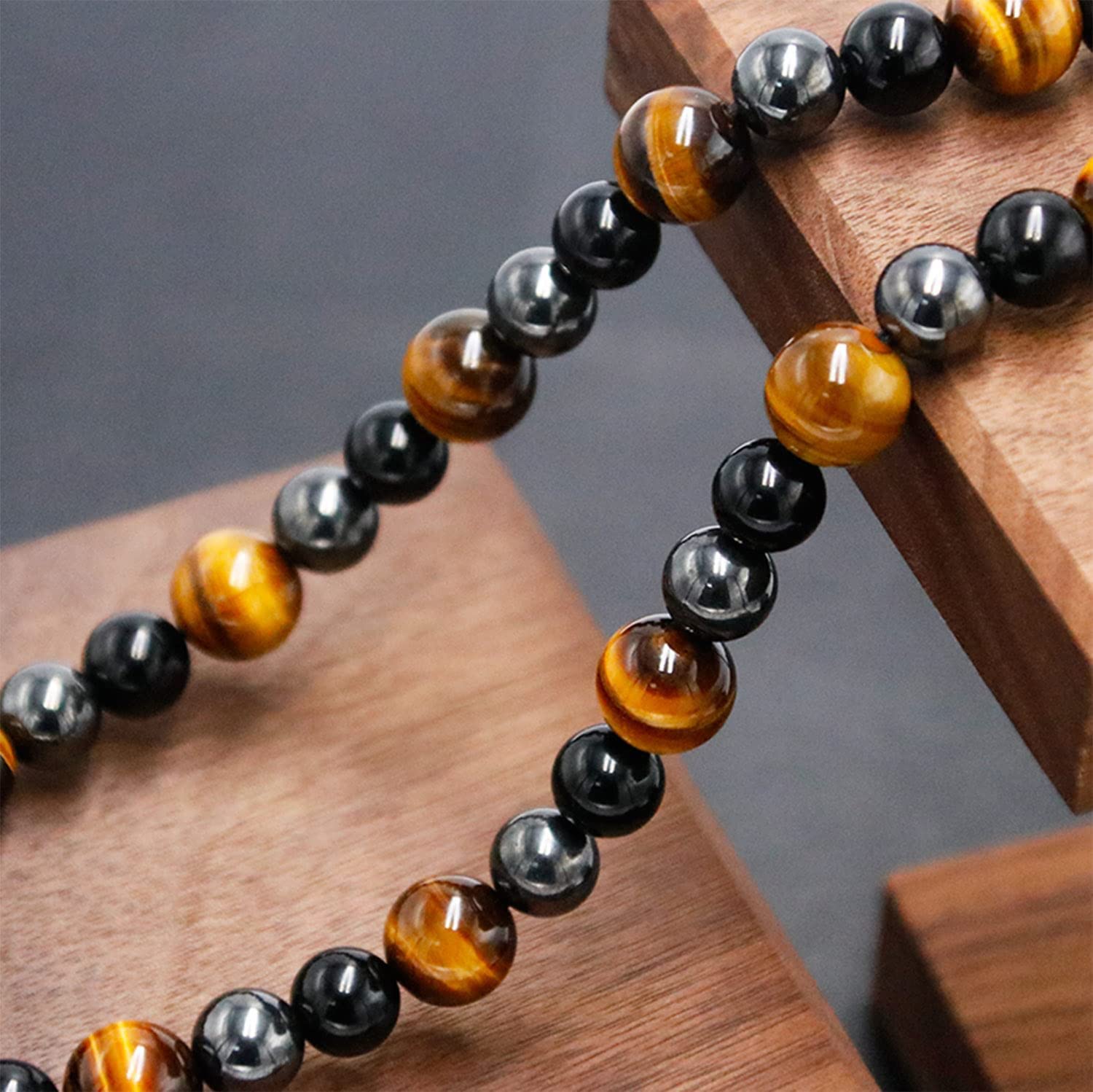 Fortis Chalcedony Beaded Necklace,Fortis Marvik Chalcedony Beaded Necklace,Natural Tiger Eye Beads Beaded Necklace Chain-Effective Body Detoxification (1PCS)