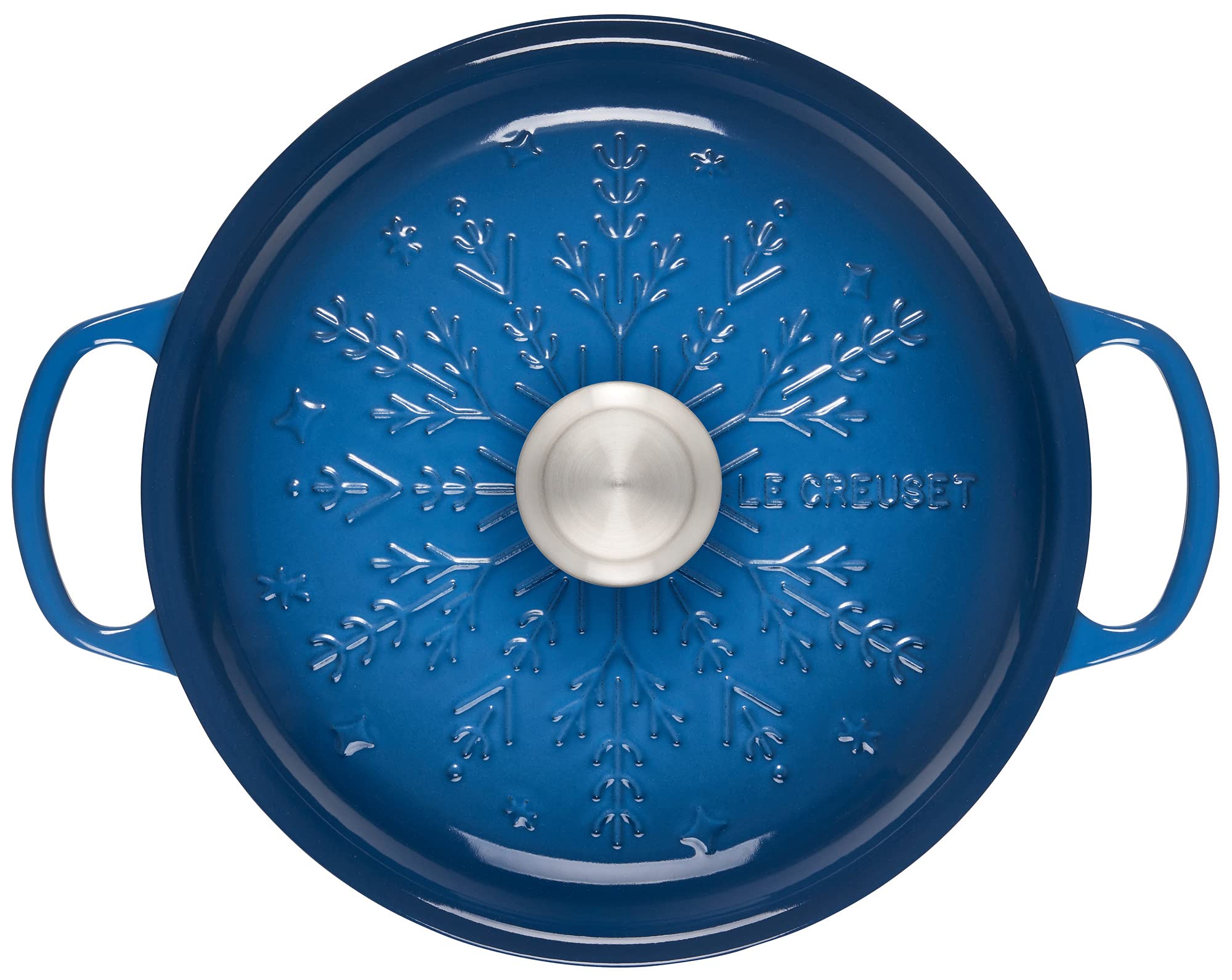 Le Creuset Noel Collection: Signature Cast Iron Braiser Embossed Snowflake w/ Stainless Steel Knob, 2.25 qt., Marseille