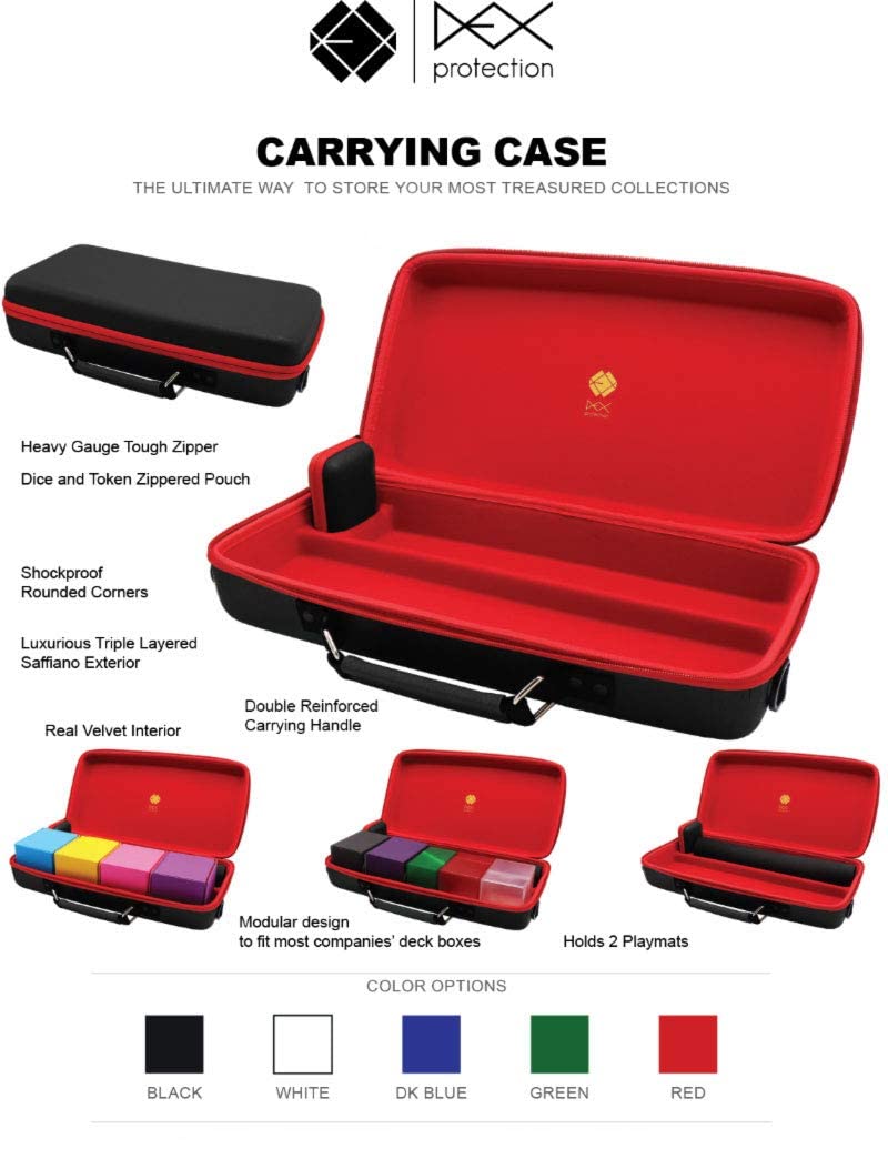 Dex Protection Card Deck Carrying Case | The Ultimate Tabletop Gaming Storage Solution | Hard Sided Carrying Case| 550+ Card Storage | Play Mat Storage | Dice Pouch Included