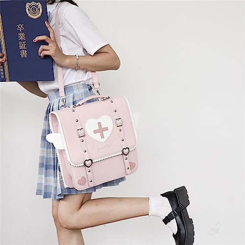 Kawaii Backpack Japanese Anime Cosplay Bag Goth Accessories Cross Heart Wings