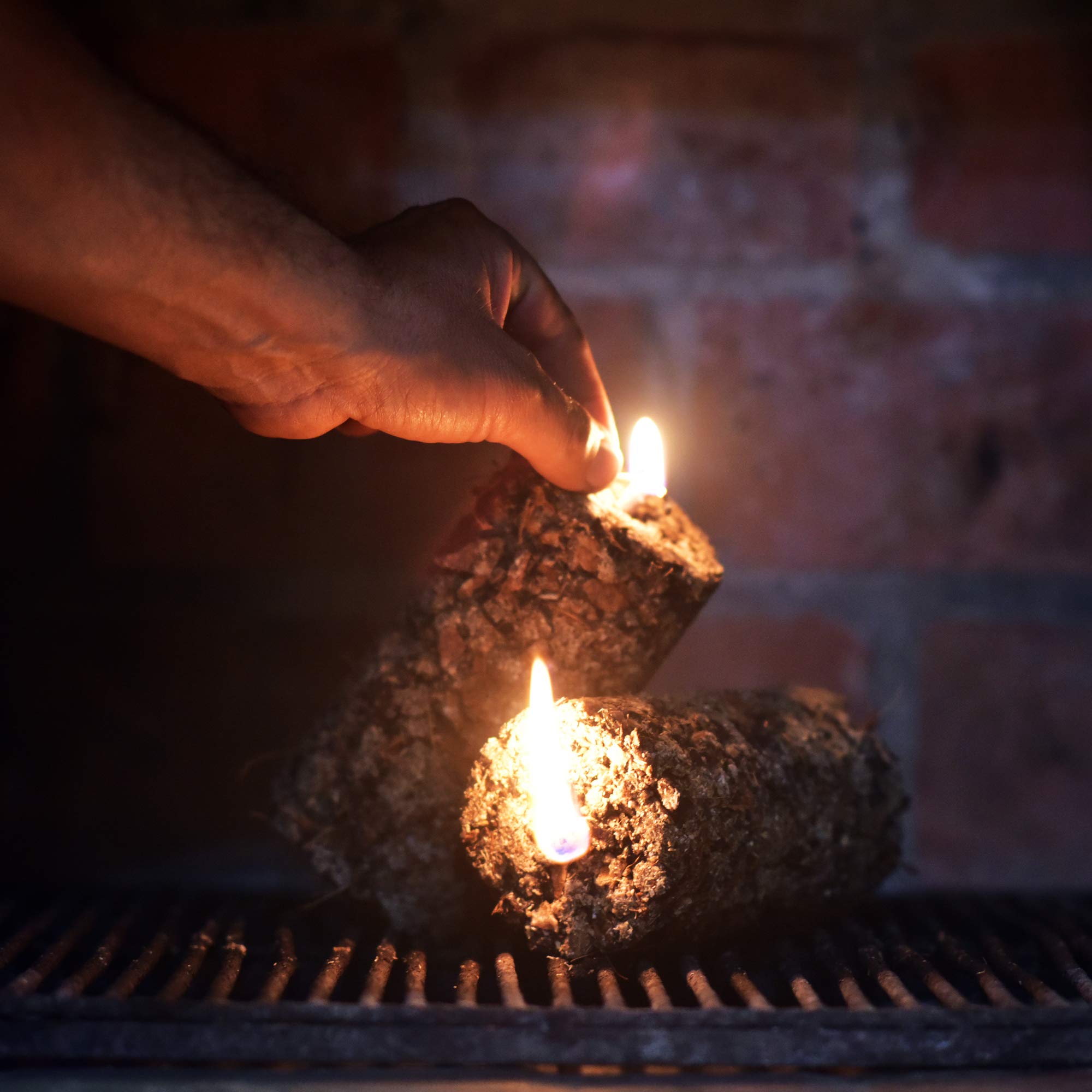 EcoFire ECO Coconut Natural Fire Log, 12 logs, 1 Hour Burn time, Extra Long Duration, Indoor or Outdoor, Brown