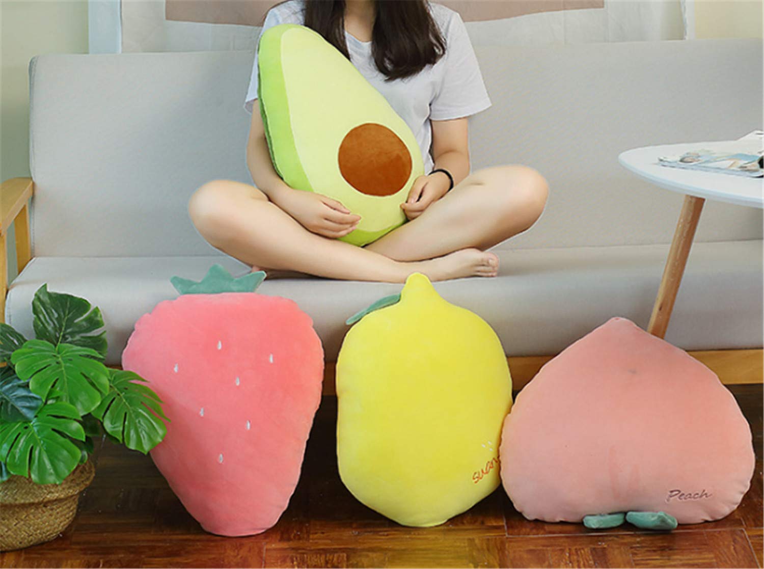 Skyseen Peach Shaped Pillow & Creative Fruit Cushion & Vivid Plush Stuffed Pillow 17.7"