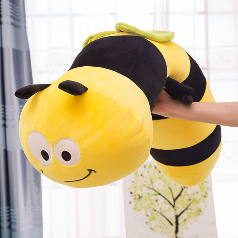 OPHRBU Cute Cat Bee Plush Pillow,Plush Bee Stuffed Animal,Soft Kawaii Plushie with Bee,for Xmas Birthday Holiday (21.6“)