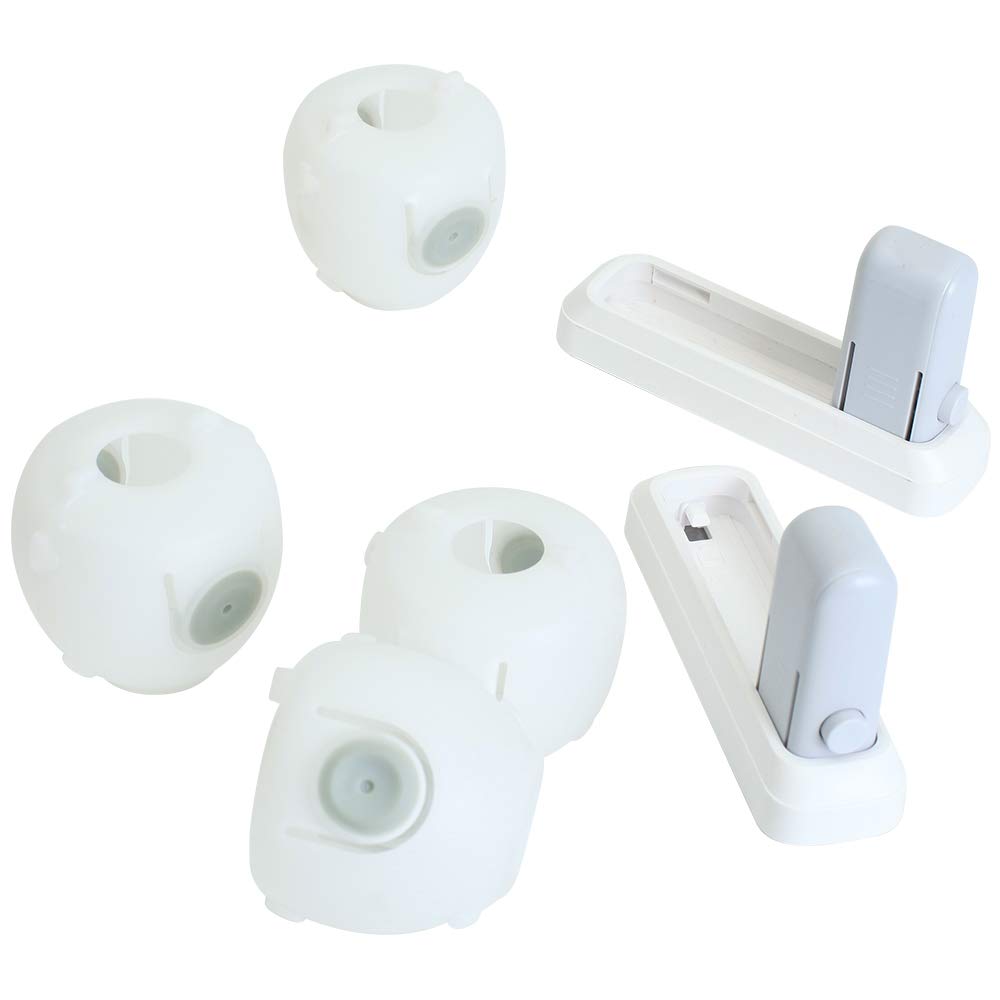 EUDEMON 4 Door Knob Cover & 2 Pack Door Lever Lock Bundle