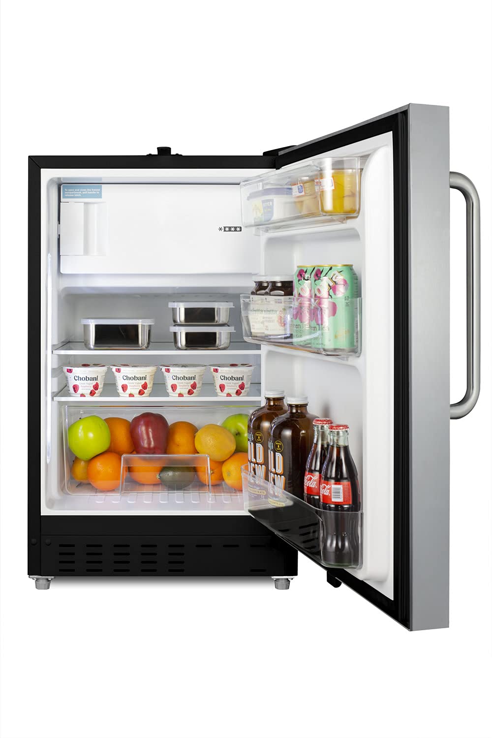 Summit Appliance ALRF49BCSS 20" Wide Built-in Refrigerator-Freezer, ADA Compliant, Adjustable Shelves, 2.68 cu.ft Capacity, Manual Defrost, Adjustable Thermostat, Stainless Steel Door