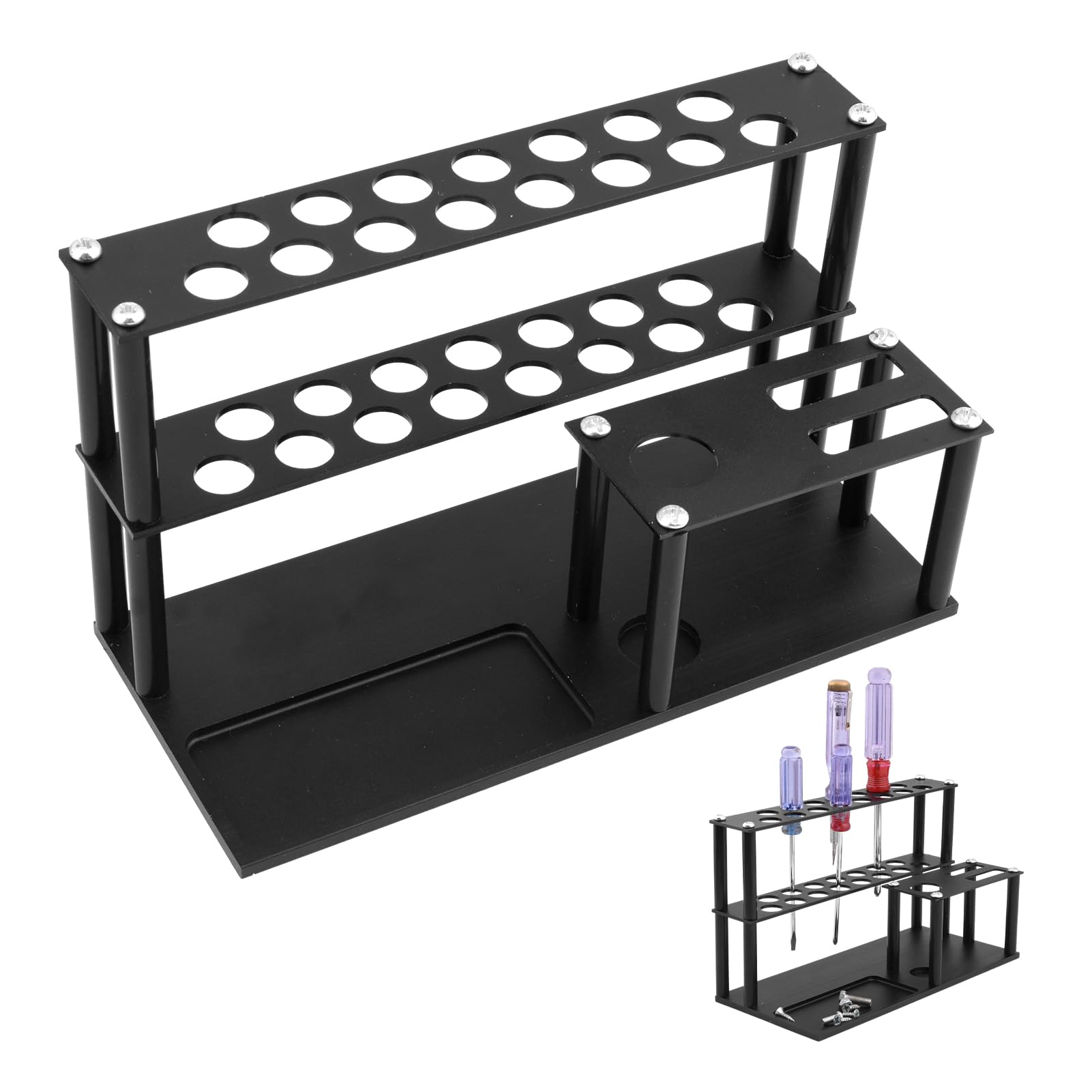 KELEAPEKER RC Screwdriver Storage Rack, Heavy Duty RC Tool Stand, Removable, 3 Layers, with Tool Organizer