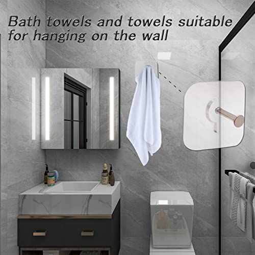 Mershica Adhesive Wall Hooks, Damage-Free Self Adhesive Hooks for Hanging Picture, Waterproof Stick on Hooks for Doors Bathroom Showers Kitchen Wall Organization(12PCS