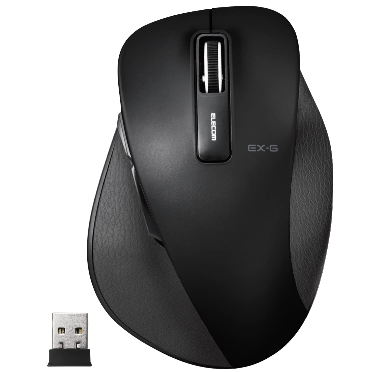 ELECOM Wireless Mouse 2.4GHz Ergonomic Design with USB Nano Receiver, Silent, Quiet Click 5 Button, for Windows and Mac, Large Size (M-XGL10DBSBK-US)