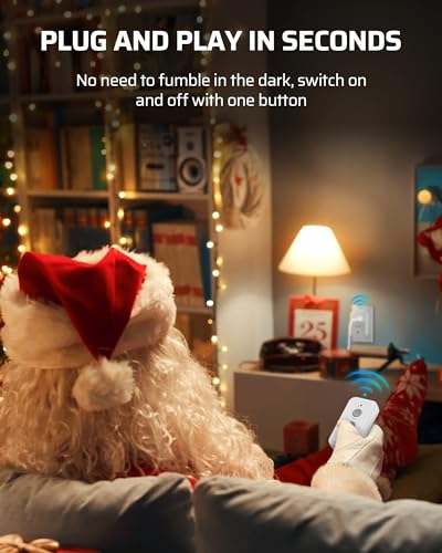 DEWENWILS Indoor Remote Control Outlet, Expandable Remote Light Switch Kit, Wireless On Off Power Switch, 100ft RF Range, Compact Design, White