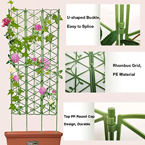 NOIRDA Garden Trellis for Climbing Plants, 90cm 120cm 150cm Outdoor Fence Climbing Frame with PE Grid, Rustproof Plant Support for Rose Ivy Vines Vegetable Flower, Green (Size : 90x30cm(35.4x11.8in))