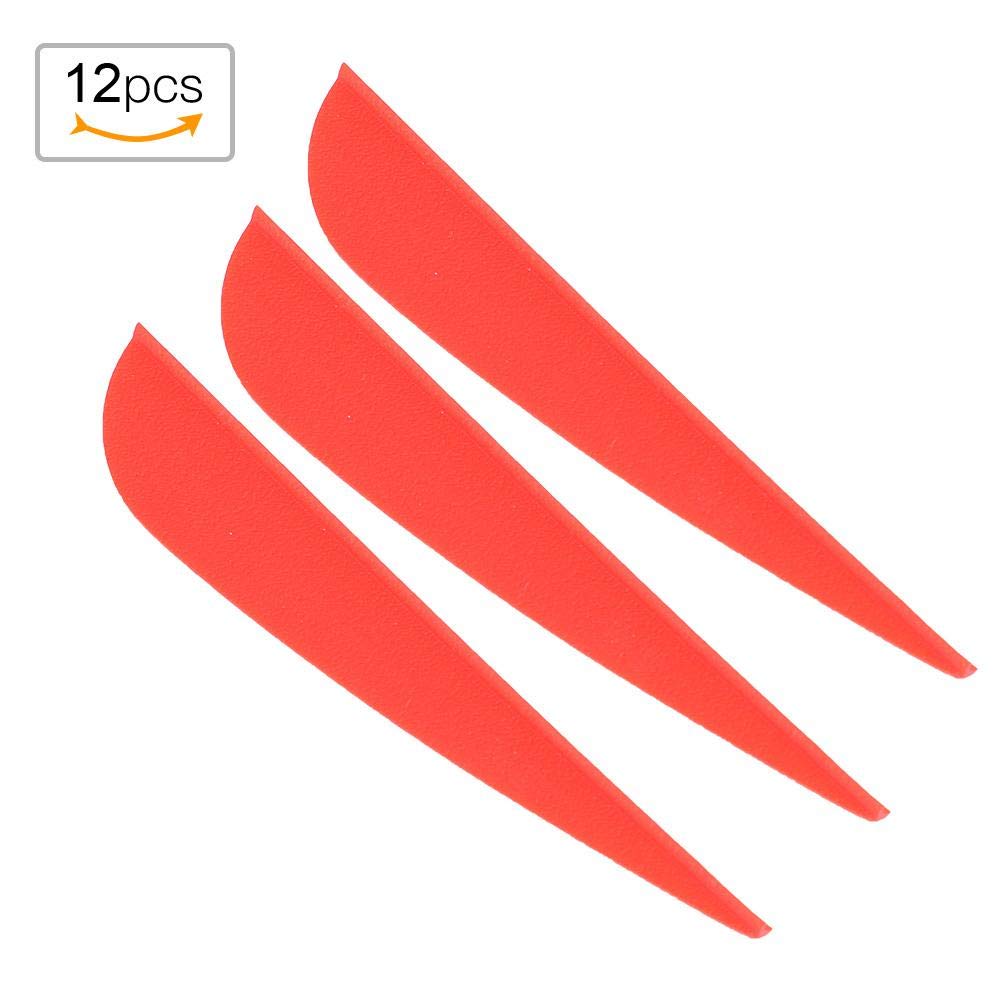 Dilwe DIY Arrow , 3 Inches DIY Arrow Fletching Upgrade Spare Part for Archery Hunting Shooting (Red)