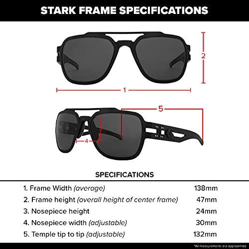 Gatorz Eyewear Stark Sunglasses - Black Aluminum Frame with Blackout Logo Smoke Lens