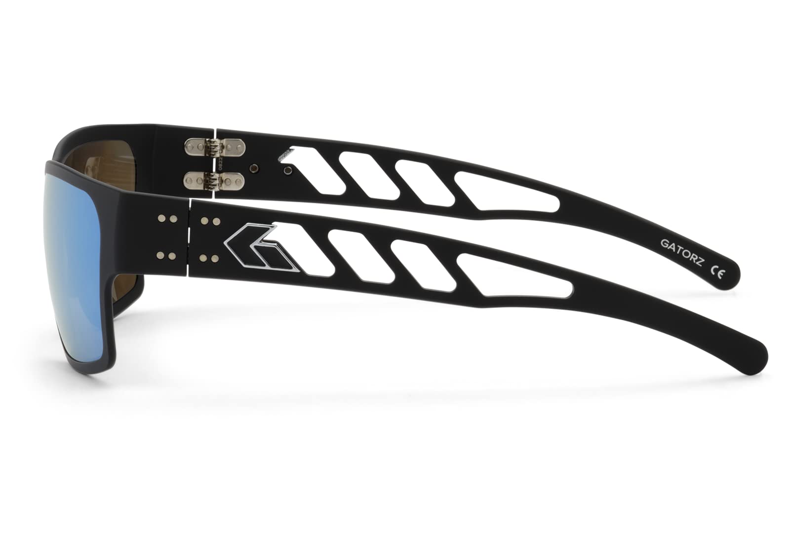 Gatorz Eyewear Delta M4 Sunglasses - Black Anodized with Silver Logo Brown Polar Lens with Green Mirror