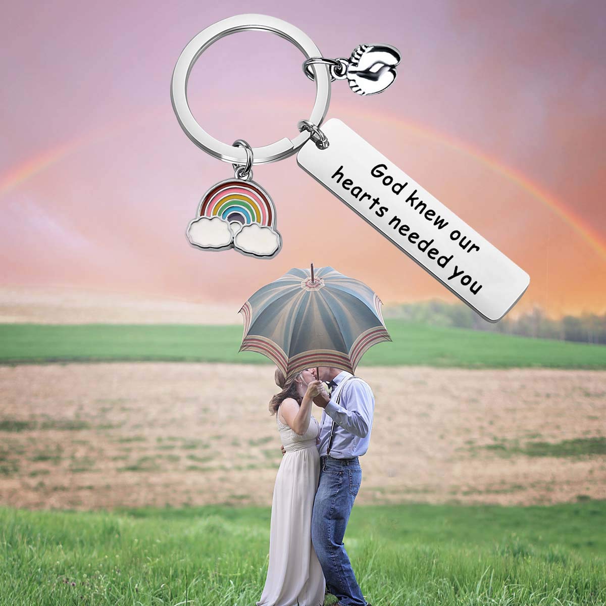 ENSIANTH Gift for Rainbow Baby New Parents GiftRainbow Key
