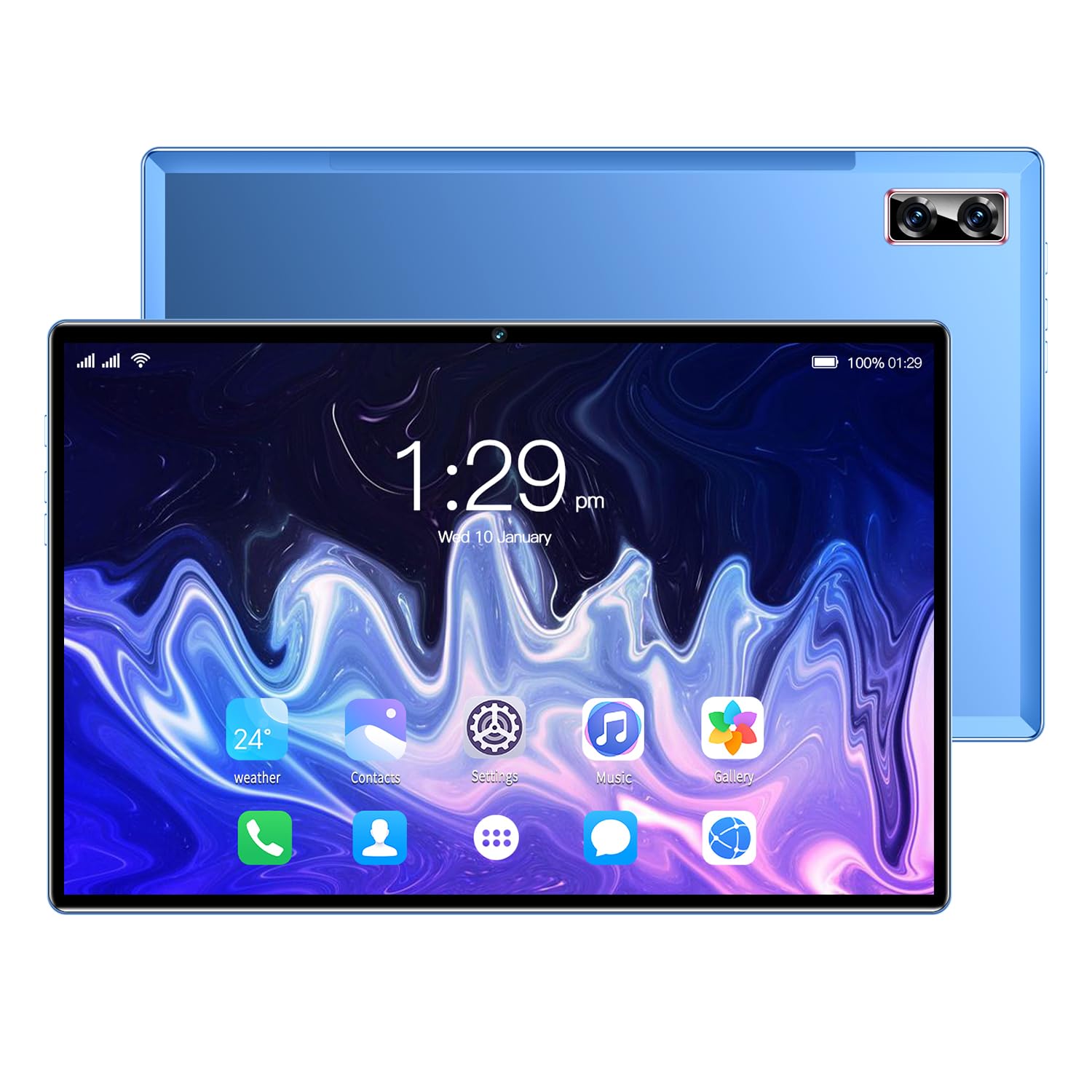 deriny G18 10 inch Android Tablet,1080p Full HD,Long Battery Life,Dual Camera,6GB RAM 128GB ROM,Dual SIM,WiFi,GPS,Bluetooth,Fire HD Kids Tablet,Widely Compatible with App(Blue)