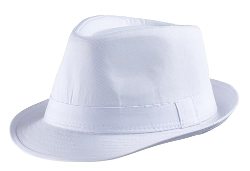 Dress Up America Fedora Hat - Black Fedora for Men and Women - Trilby Costume Hat for Adults - Available in Black and White