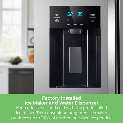 Kenmore 46-51805 Counter-Depth Side Refrigerator/Freezer with Stainless Steel, Water Dispenser, Ice Maker, Quiet and Energy Efficient Inverter Compressor, 36 Inch