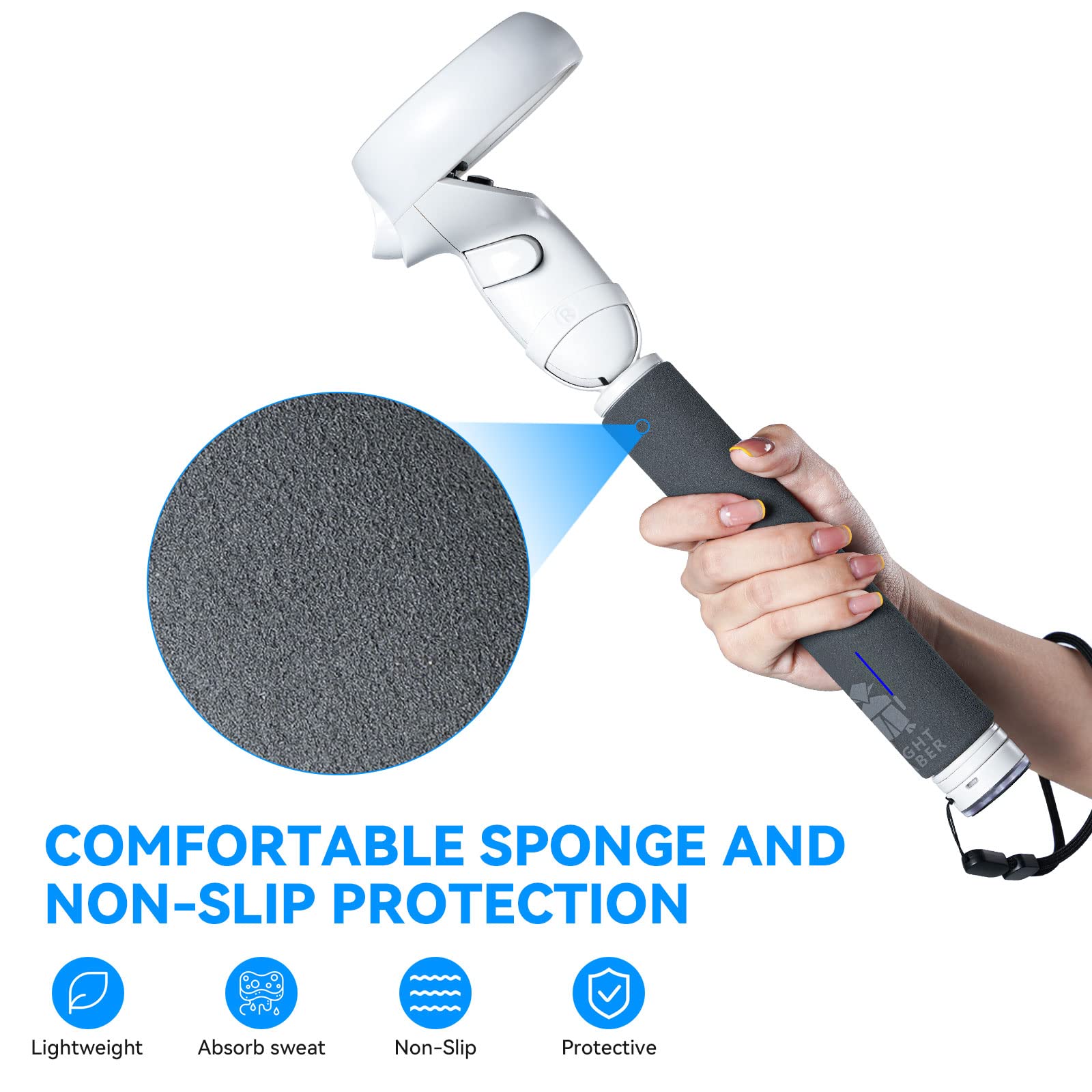 HiBloks Charging Station for Oculus Quest 2 & HiBloks Controllers Extension Grips for Meta/Oculus Quest 2 Accessories
