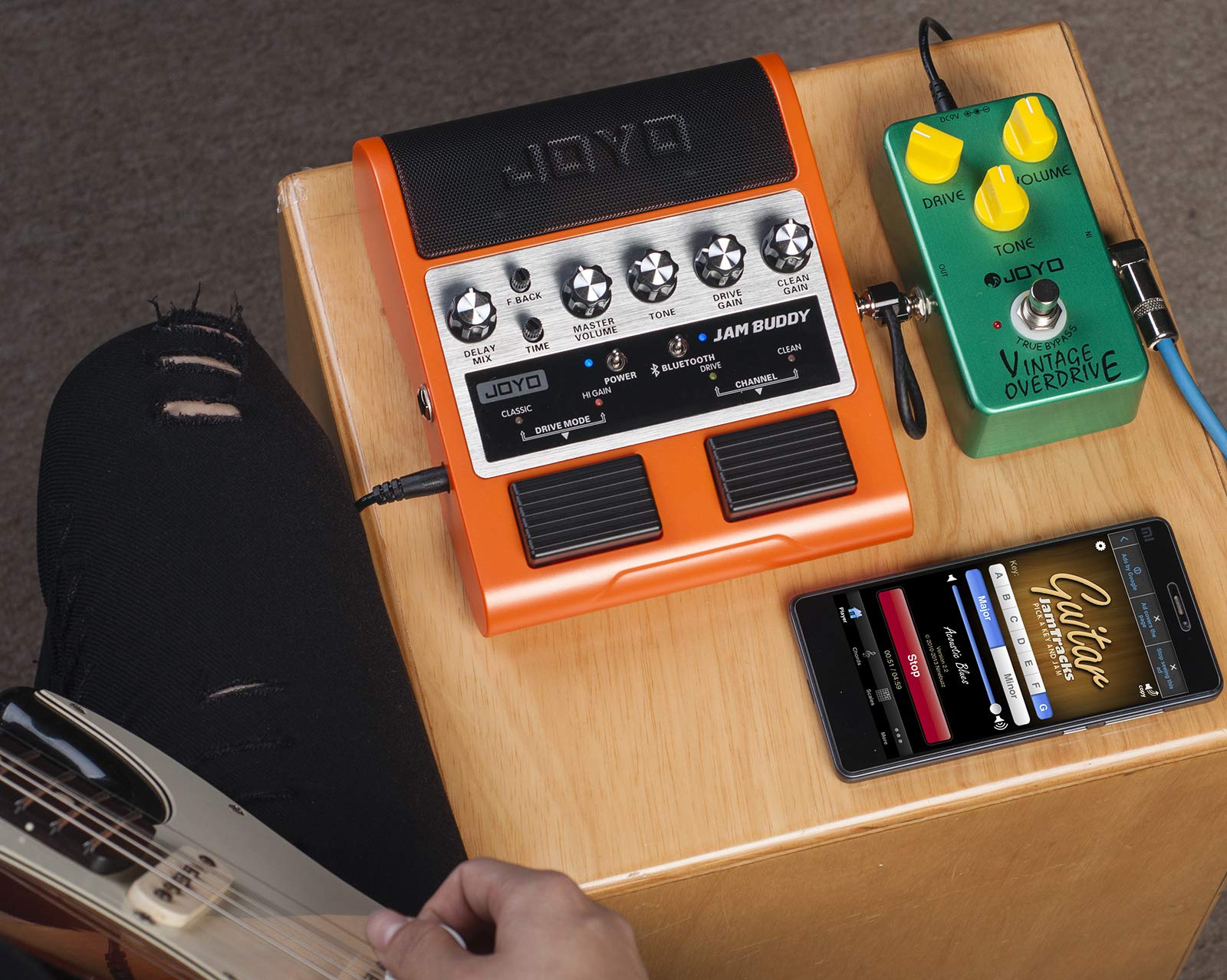 Electric Guitar Amplifer,Portable Electric Guitar Effect AMP,Protable Guitar Pedal Amp 2x4Watt Rechargeable Practice Amp for Playing at Home Or Travel(Orange)…
