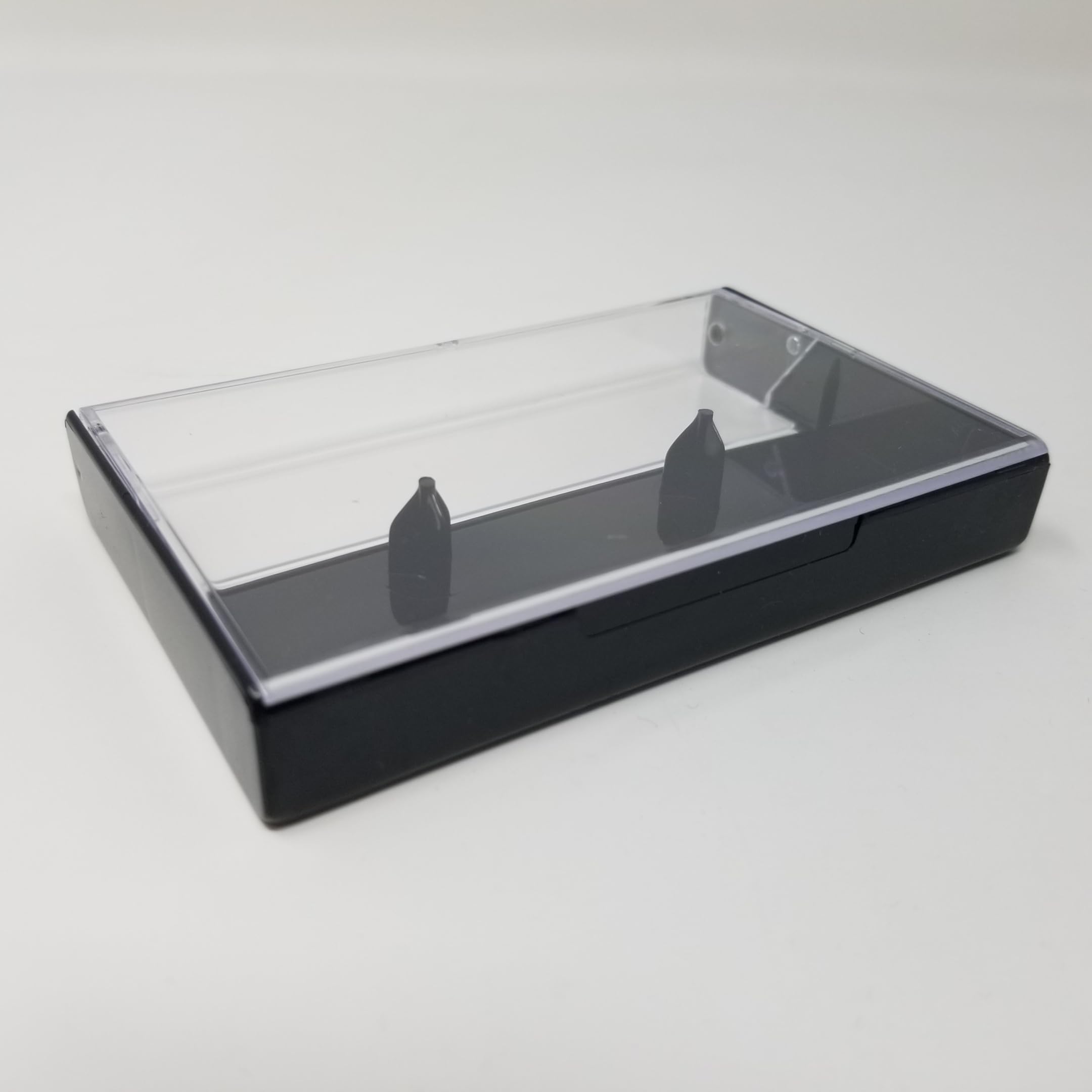 Sleevie Wonder Cassette Tape Cases Pack of 5 - Clear Front + Black Solid Back - Hard Plastic Storage (+1 free dj sticker)