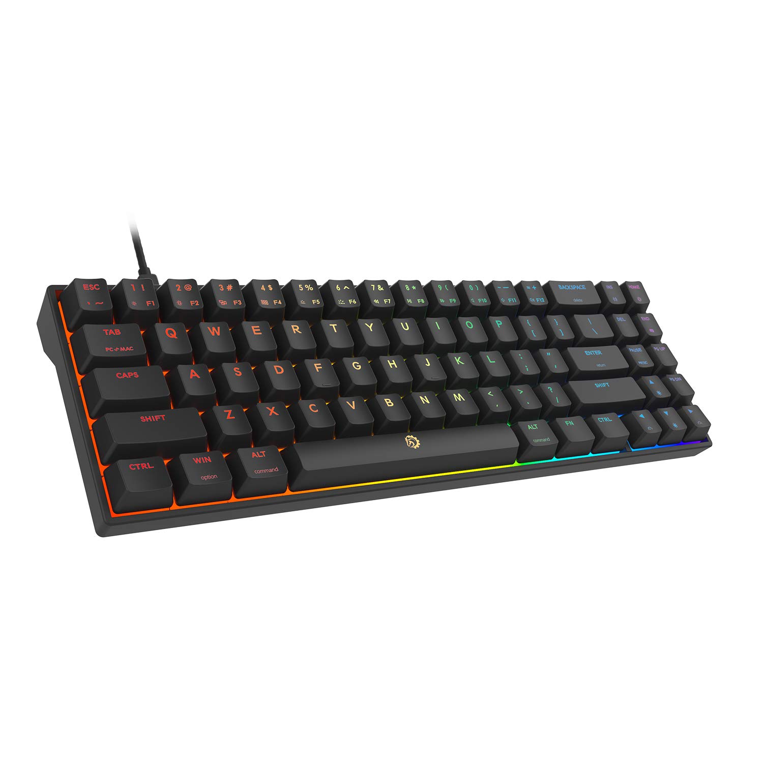 DREVO Calibur V2 TE Cherry MX Brown RGB 60% Wired Mechanical Gaming Keyboard Work for PC/Mac, 71-Key Small Compact US Layout Black