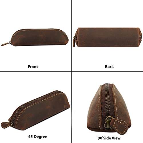 The Antiq: Pencil Pouch, Zipper Pencil Case, Leather Pencil Case, Pencil Bag Pouch With Zipper Pen Holders Handmade, Pen & Marker Case, Pencil Case for Artists & Professionals MRD-ZPC-004 0