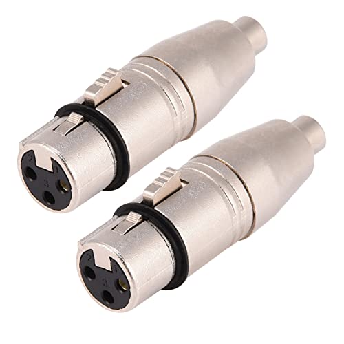 EBTOOLS 2Pcs 3 Pin XLR Female Jack to RCA Female Audio Microphone Mic Connector Adapter XLR to Cinch Coupling Cinch Coupling ad Screw Free Design The XLR Female to RCA