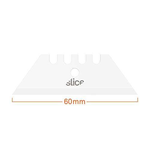 Slice 10525 Ceramic Utility Blades (Pointed Tip), True Safety Blades, Finger Friendly, Safe to Touch, 11x Longer Lasting Than Metal, Double-Sided Blades Extend Blade Life, Never Rusts (2 Blades)