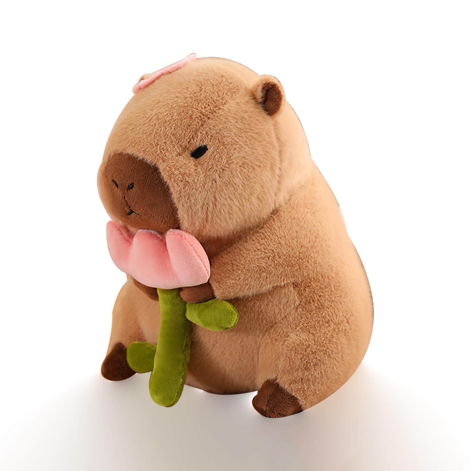 Kids' Plush Toy Pillows, Cute Kapybara Plush Toy Capybar Pillow Kawaii Capibara Stuffed Aniamls Soft Toy Brown Capybar Plushie Doll Birthday Gift Children's Day For Boys And Girls(Color:Flower,Size:Sm