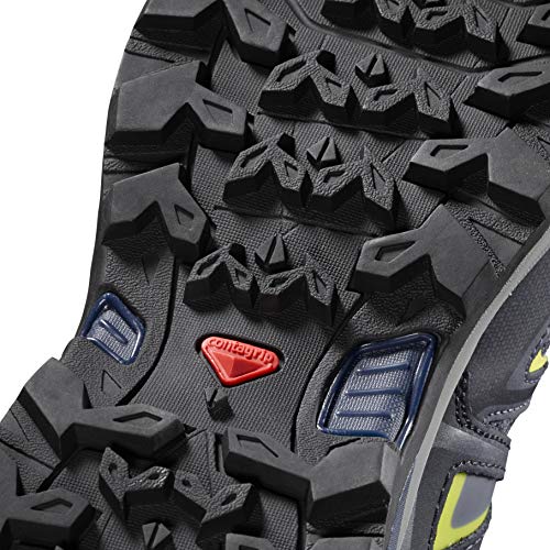 Salomon X Ultra 3 MID Gore-TEX Hiking Boots for Women, Crown Blue/Evening Blue/Sunny Lime, 8