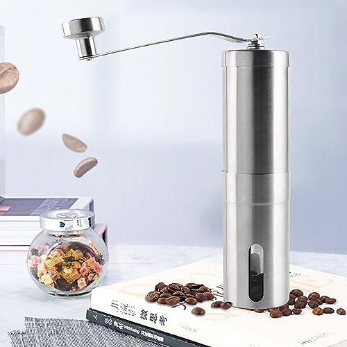 Manual Coffee Grinder, Adjustable Portable Coffee Grinder, Stainless Steel Hand Coffee Mill Grinder,Small Hand Coffee Grinder Manual,Grinding Burr for Travel, Camping, Kitchen and Offiice