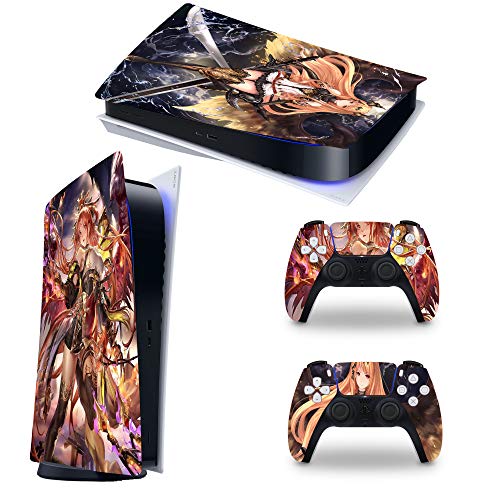 Ecchi Girl Battle - PS5 Digital Edition Skin Console and 2 Controller, Vinyl Decal Sticker Full Cover Protective