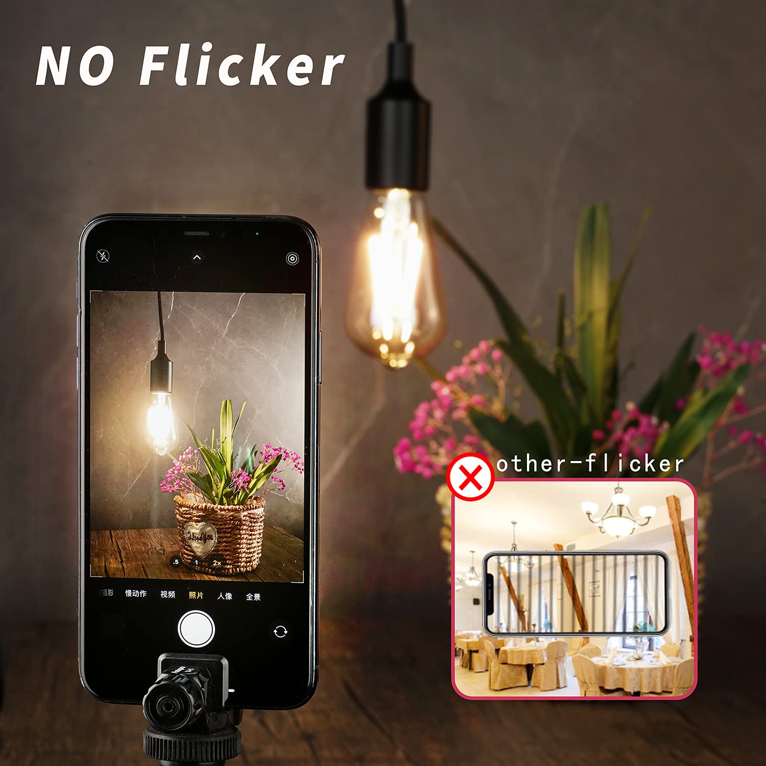 Dimmable Edison Bulb 40 Watt, Edison Light Bulbs 40 Watt No Flicker 2200K-2400K Warm White, LED Edison Bulb 40w Equal Vintage Light Bulb E26 Base(ST64-4W- 4 Pack)