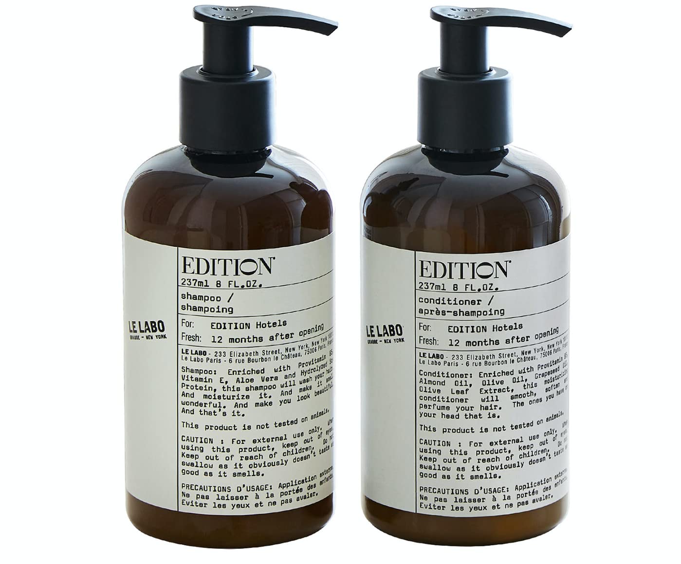 EDITION Le Labo Hair Care Set - Shampoo and Conditioner - Signature Black Tea Scent - 8 oz. Bottles - Set Includes 1 Shampoo & 1 Conditioner - 8 oz. Set