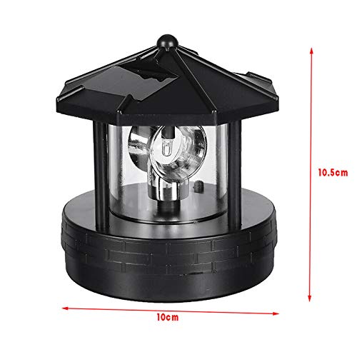 Dheera Solar LED Rotating Lighthouse, Bright LED Patio Decking Garden Rotating Light, Garden Yard Lawn Lamp for Outdoor Home