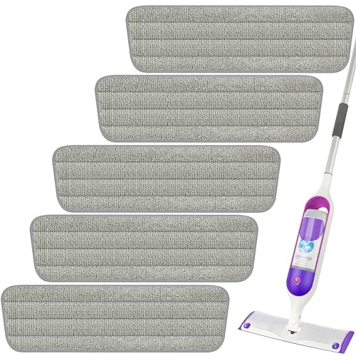 Microfiber Spray Mop Pads, Compatible with Swiffer PowerMop (5 Pack), Reusable Washable Floor Mop Pads Replacement 15.7 x 5.1 inch Dry Wet Mop Pads Refills for Home Kitchen Commercial Floor Cleaning