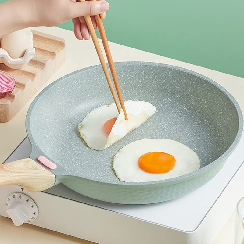 DHTDVD Medical Stone Pan Without Lid Nonstick Frying Skillet Cooking Granite Coating Omelette Pan Kitchen Cookware