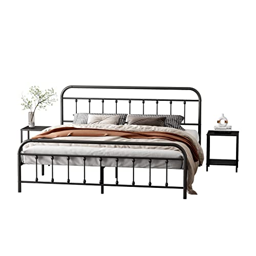 Kujielan Metal Platform Bed Frame - Stylish Simplicity Twin XL Bed Frame with Headboard and Footboard Bed Frame,Under Bed Frame Storage Suitable for Bedroom,Guest Room,Apartment