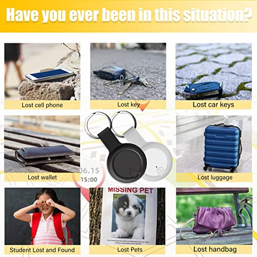 NouSKaU Portable Pet GPS Tracking - Bluetooth 5.0 Mobile Key Tracking Smart Anti-Loss Device - 2022 Mini Pet GPS Locator Bluetooth Tracer Include Batteries and Protective Case, Fit for iOS (2 Pack)