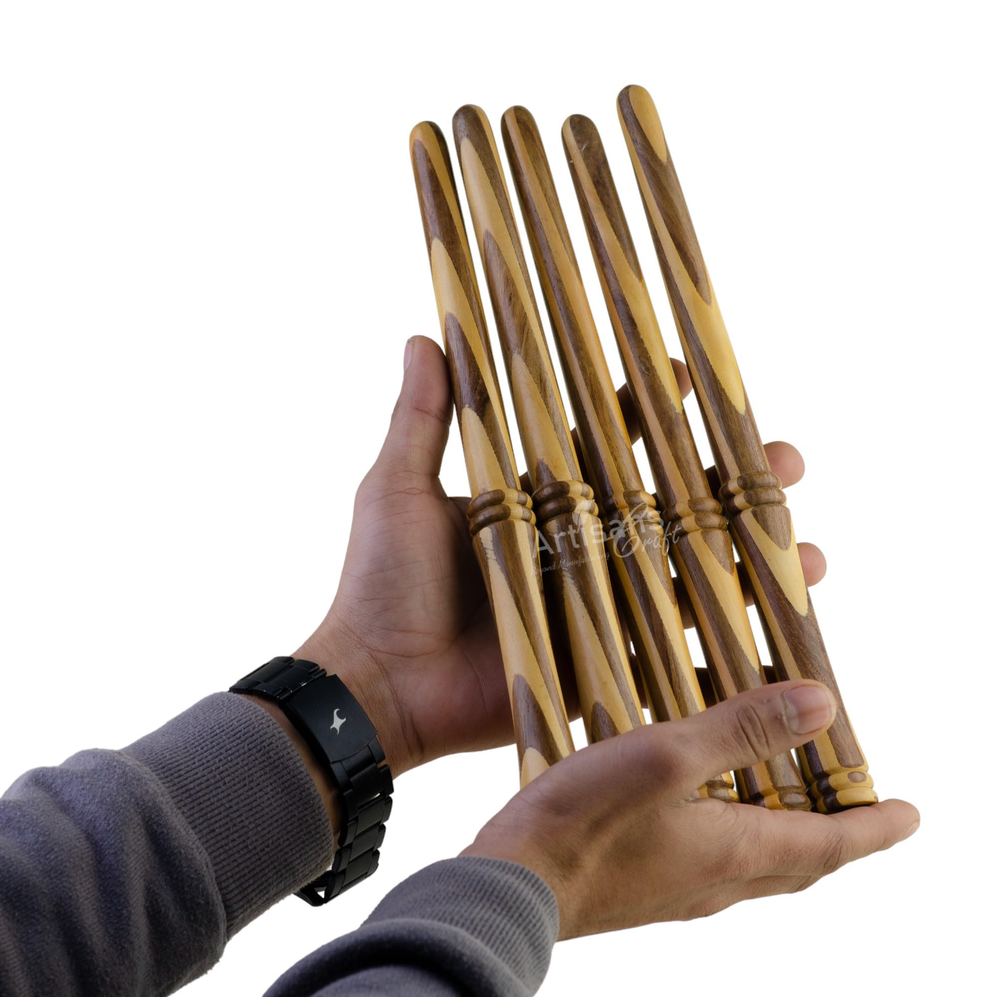 Nostepinne Center Pull Wooden Yarn Organizer for Knitting & Crocheting β Ergonomic Comfortable Handle for Yarn Storage & Weaving β Crochet Crafts Accessories (Multiwood)