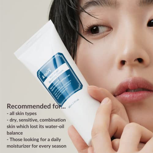 DearKlairs Rich Moist Soothing Cream 80ml, Sensitive Skin, Hypoallergenic, Centella Asiatica, Ceremide, Moisturizer, Full Hydration, Non-sticky texture, K-beauty