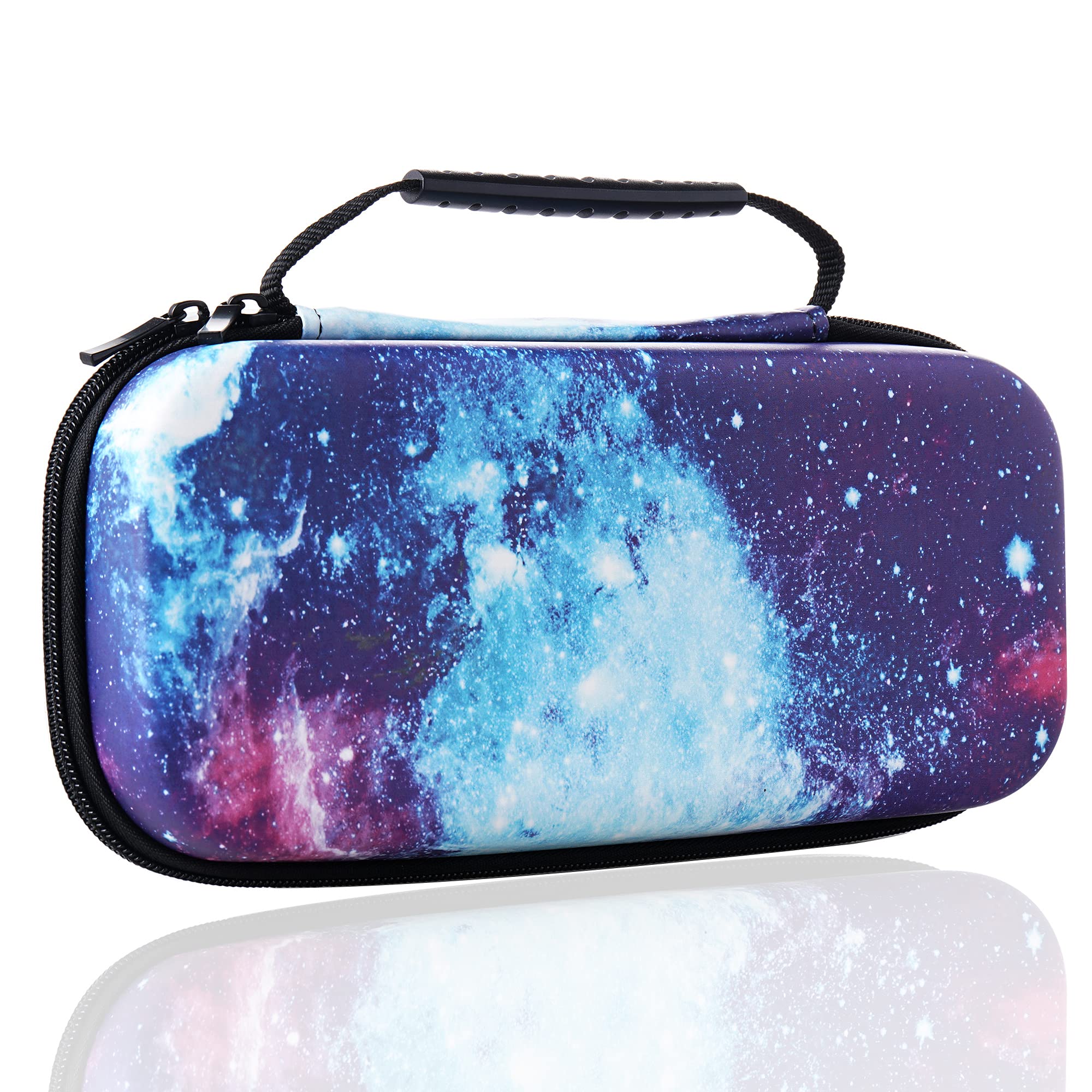FANPL Carrying Case for Nintendo Switch & OLED Mode, Cool Starry Sky Travel Hard Protective Case for Switch with 10 Game Card Slots (Galaxy)