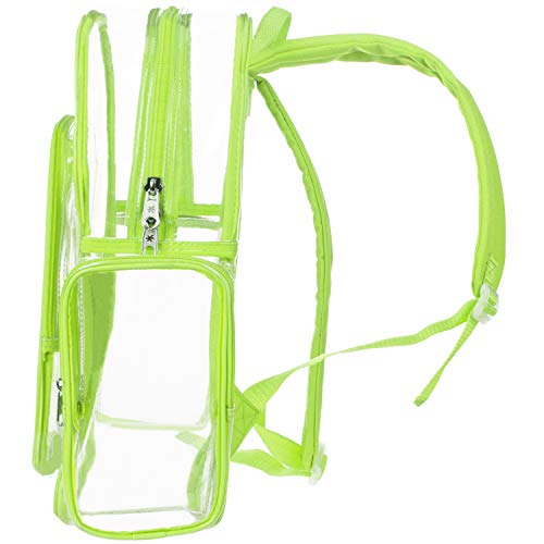 MGgear 17-Inch Clear Security Backpack with Yellow Trim, Transparent PVC Book Bag