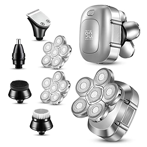 Roziaplus Head Shaver for Bald Men Electric Shavers Upgrade Rotary Shaver Best Close Shaver for Man Rechargeable Bald Mens Razor Multifunctional Electric Razors Wet & Dry Shaved Bald Shaver