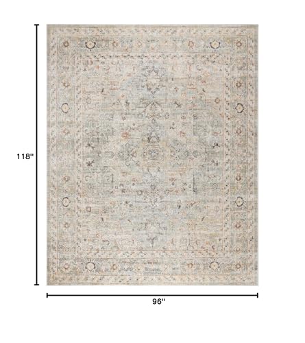 Nourison Oushak Home Traditional Light Grey 8' x 9'10" Area -Rug, Easy -Cleaning, Non Shedding, Bed Room, Living Room, Dining Room, Kitchen (8x10)