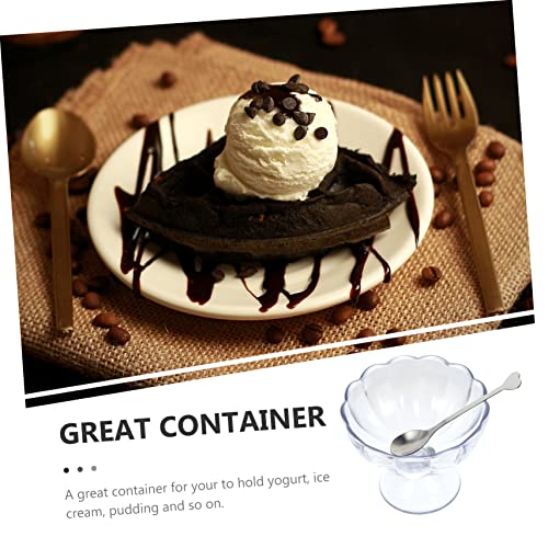 Mikinona 2pcs Dessert Goblet Mini Server Glass Dessert Bowls Clear Dessert Cups Taster Bowl Mini Trifle Dish Parfait Cup Ice Cream Bowls Clear Goblet Dessert Bowl Cups Snack Cup Transparent