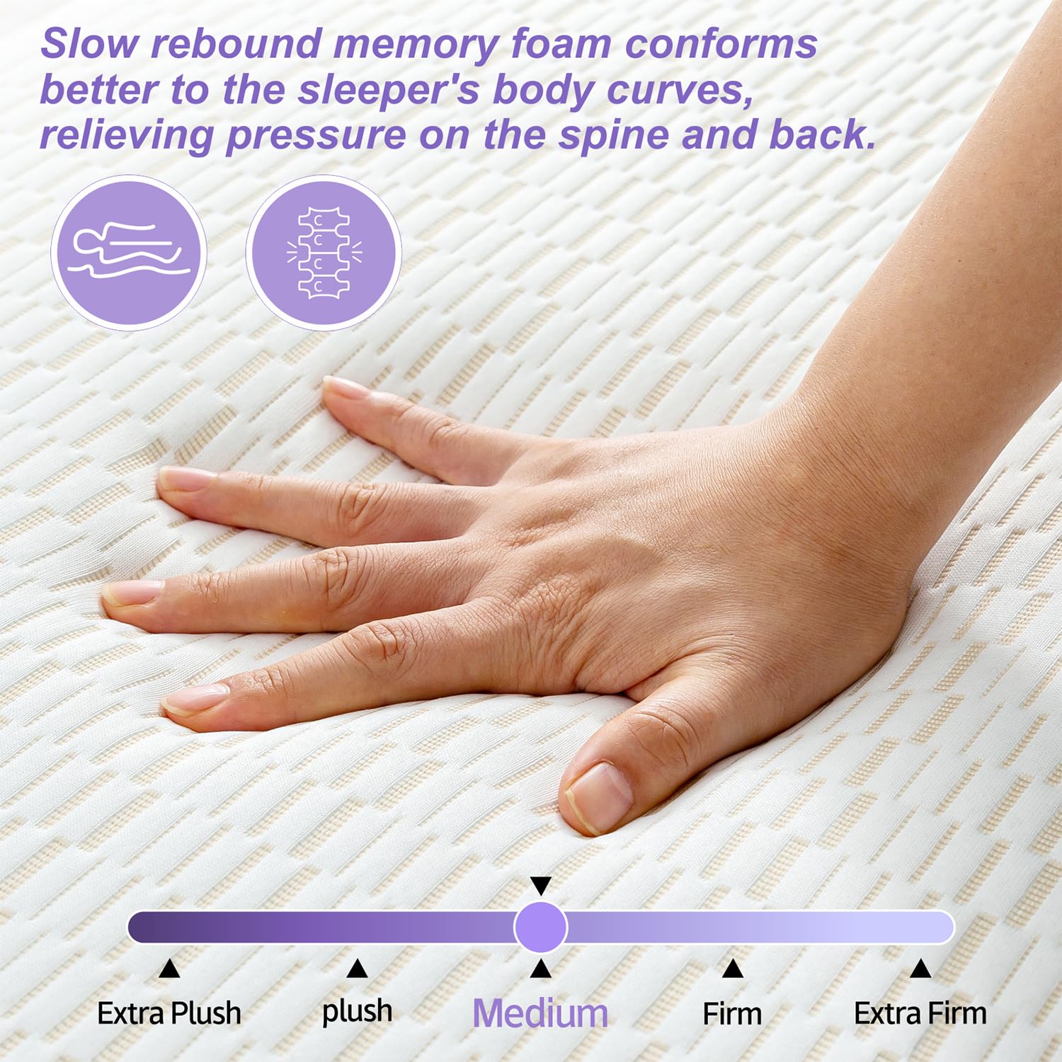MUUEGM Folding Mattress 6 Inch Tri Folding Memory Foam Mattress Topper Queen Size Foldable Mattress with Washable Cover,Guest Bed Mattress with Storage Bag for Yoga/Camping/RV,Non-Slip Bottom