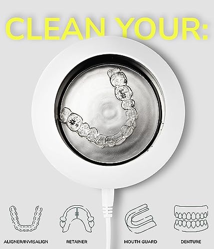 Zima Dental Arctic White Dental Pod | Cleaner for Dentures, Aligner, Retainer, Mouth Guard | Ultrasonic Cleaning Machine for All Dental Appliances