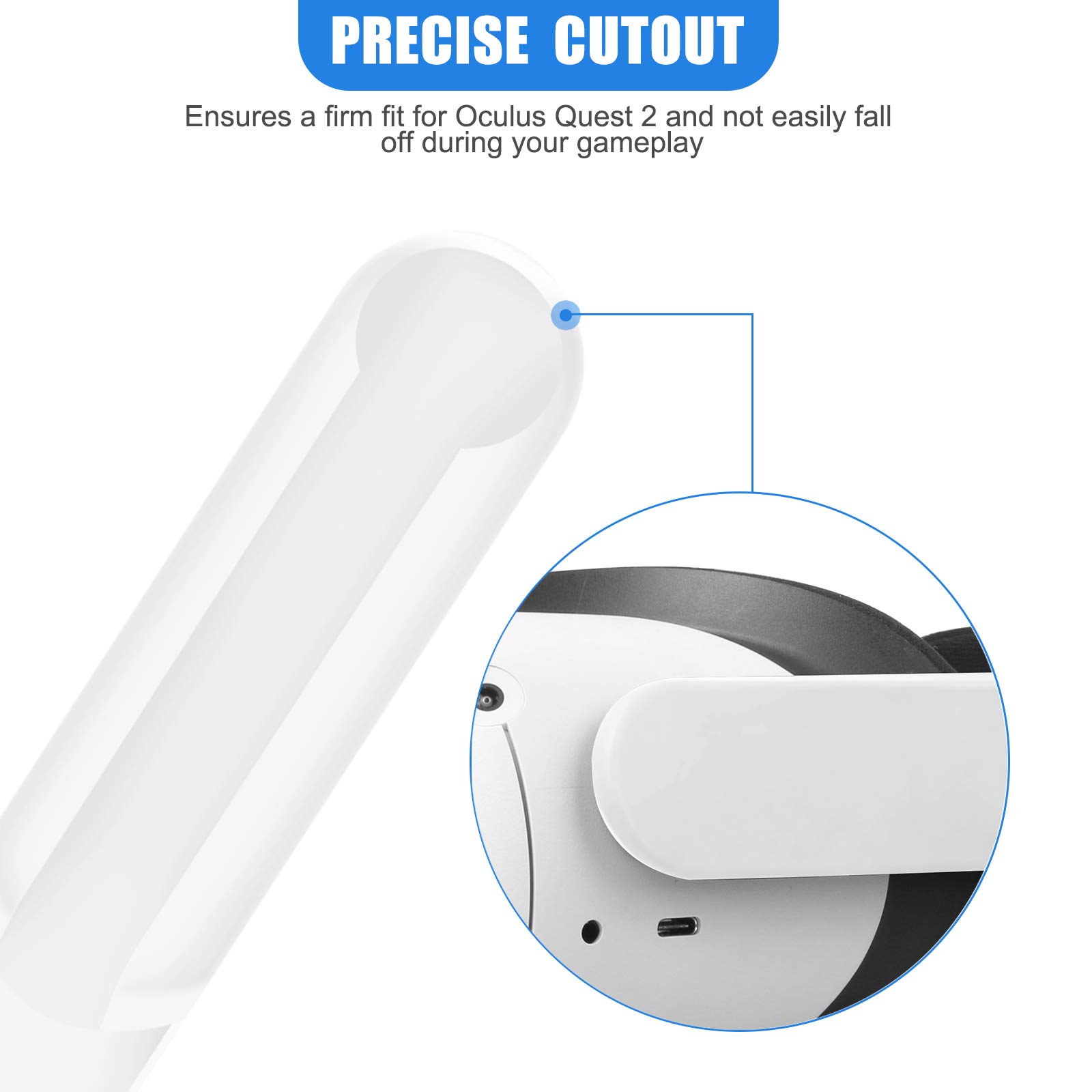 Elygo, Silicone Ear Muffs for Oculus Quest 2 Headset Spiral Ear Cover Protection,Sound Amplification Noise Reduction Earbuds Quest 2 Accessories (White)