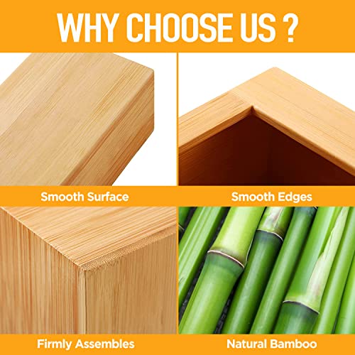 Store-Away Bamboo Ziplock Bag Organizer with Optional Non-Slip Backing - Fits Most Kitchen Drawers & Compatible with Gallon, Quart, Snack, & Sandwich Bags - 4-Pack